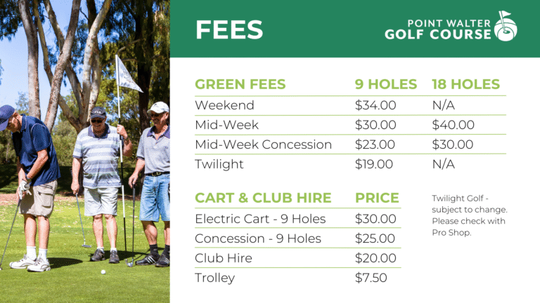 Book Online / Green Fees - Point Walter Golf Course